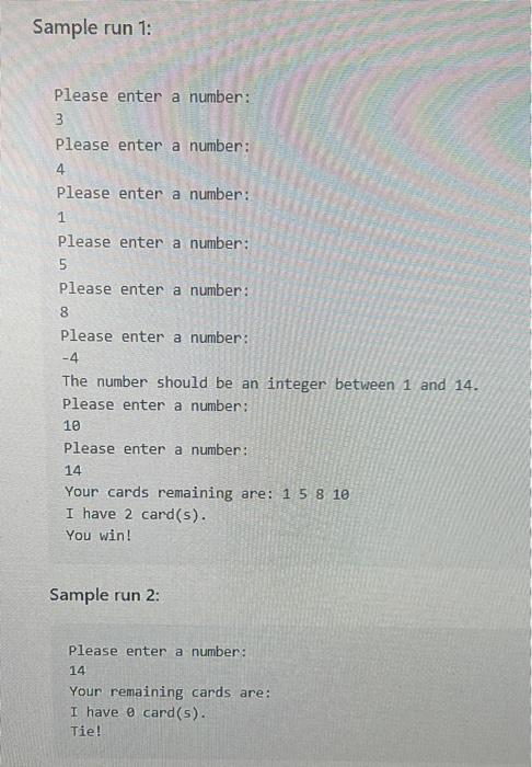 Solved You are writing a card game loosely modeled on the | Chegg.com