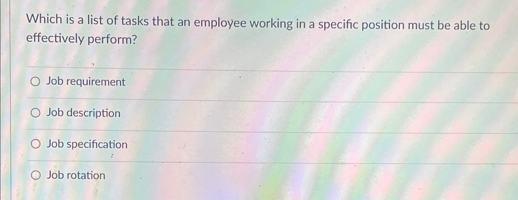 Solved Which is a list of tasks that an employee working in | Chegg.com