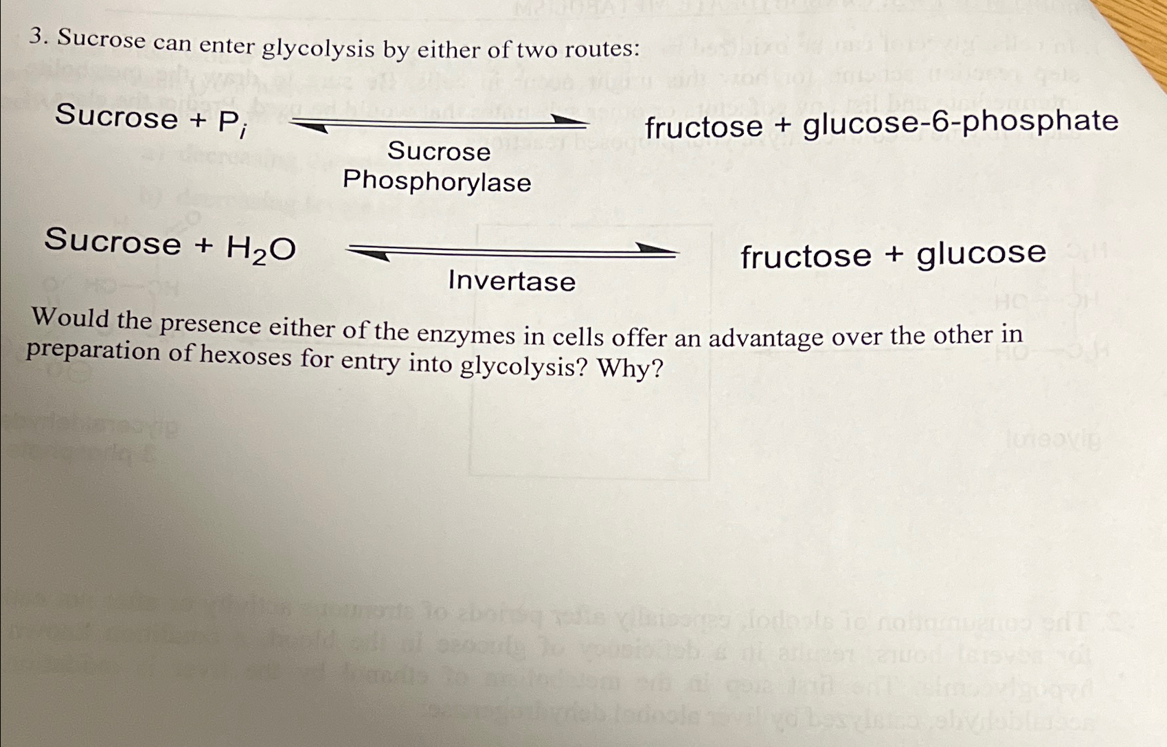 Solved Sucrose can enter glycolysis by either of two | Chegg.com