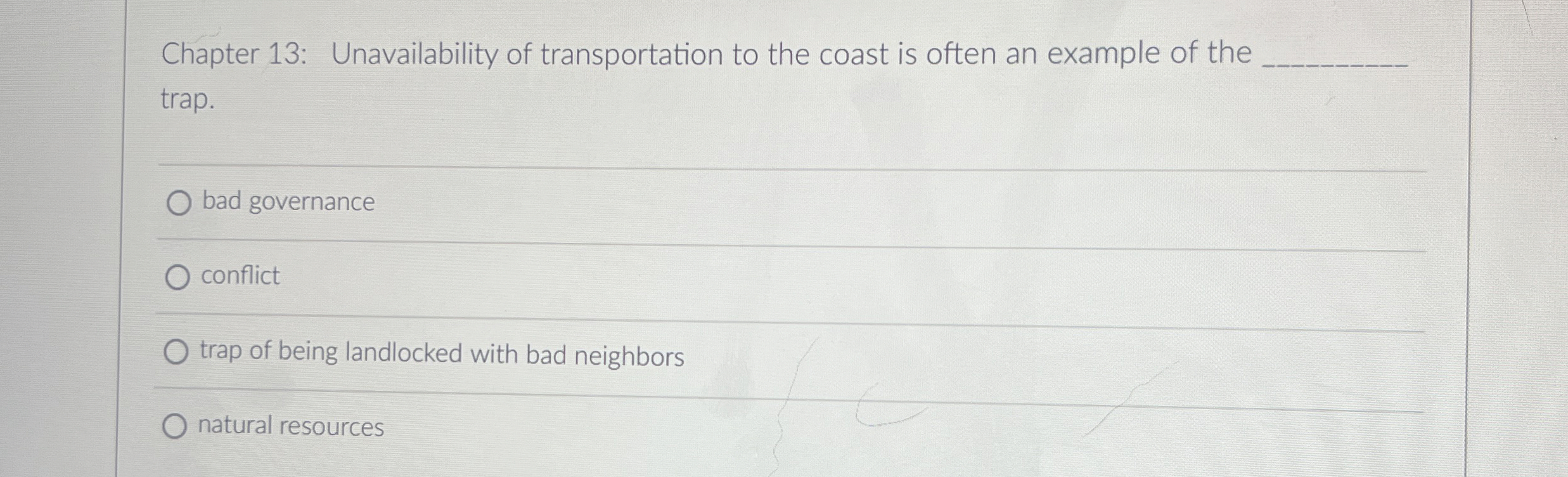 Solved Chapter 13: Unavailability of transportation to the | Chegg.com