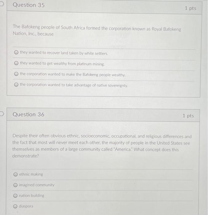 The Bafokeng people of South Africa formed the | Chegg.com