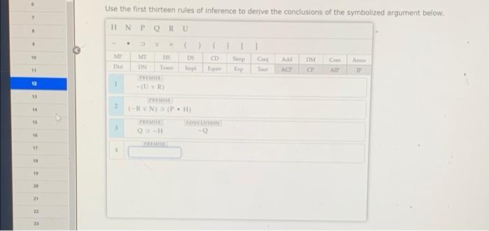 Solved Use the first thirteen rules of inference to derive | Chegg.com