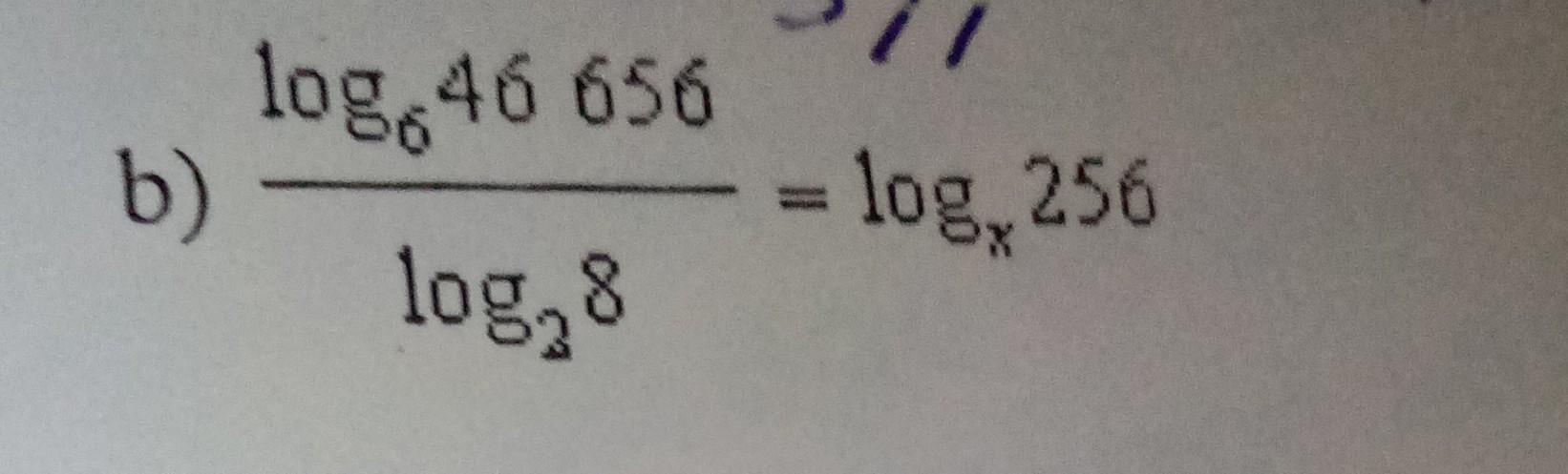 Solved log28log646656=logx256 | Chegg.com