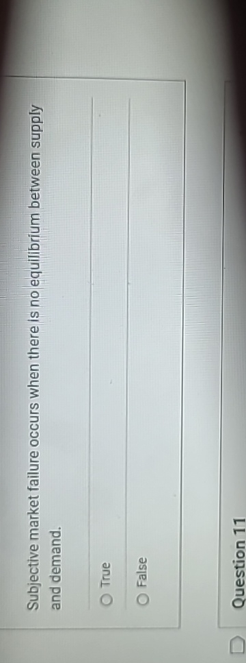 Solved Subjective market failure occurs when there is no | Chegg.com