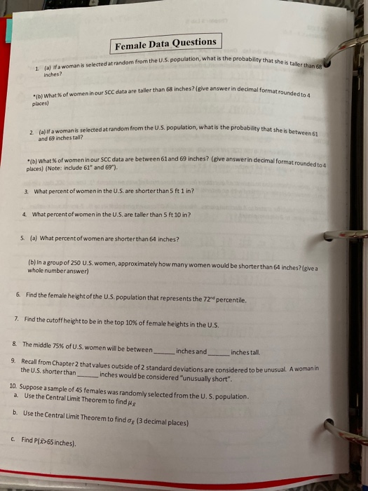 Solved Chapter 5 Lab B MAT 152 (Sections 5.1 -5.4) ase print | Chegg.com