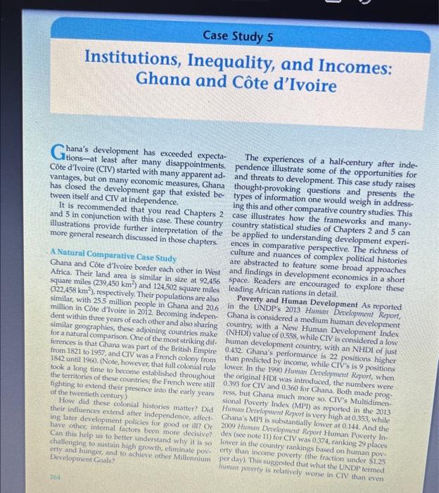 Solved Case Study 5 Institutions, Inequality, and Incomes: | Chegg.com