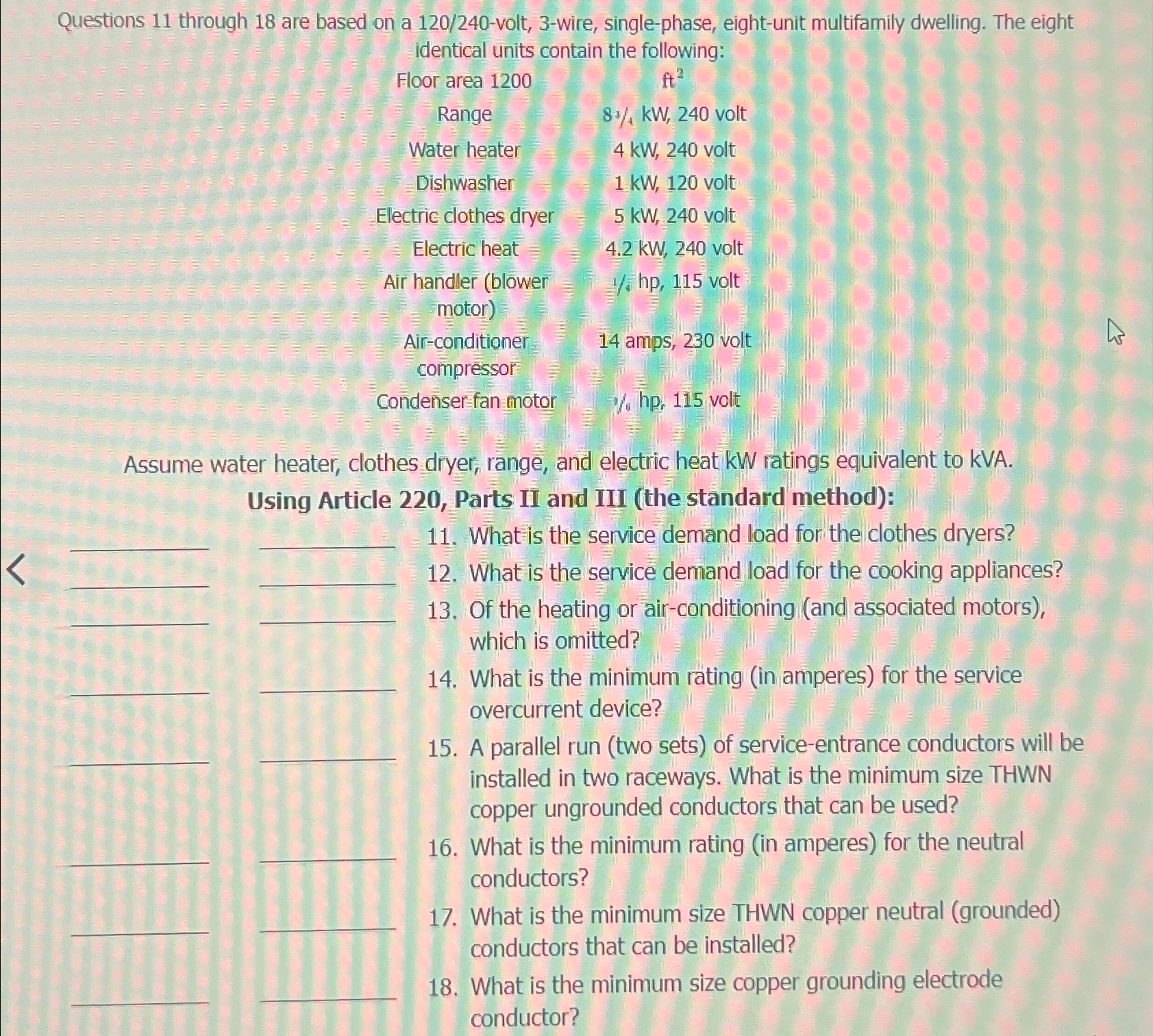 Solved Questions 11 ﻿through 18 ﻿are based on a | Chegg.com