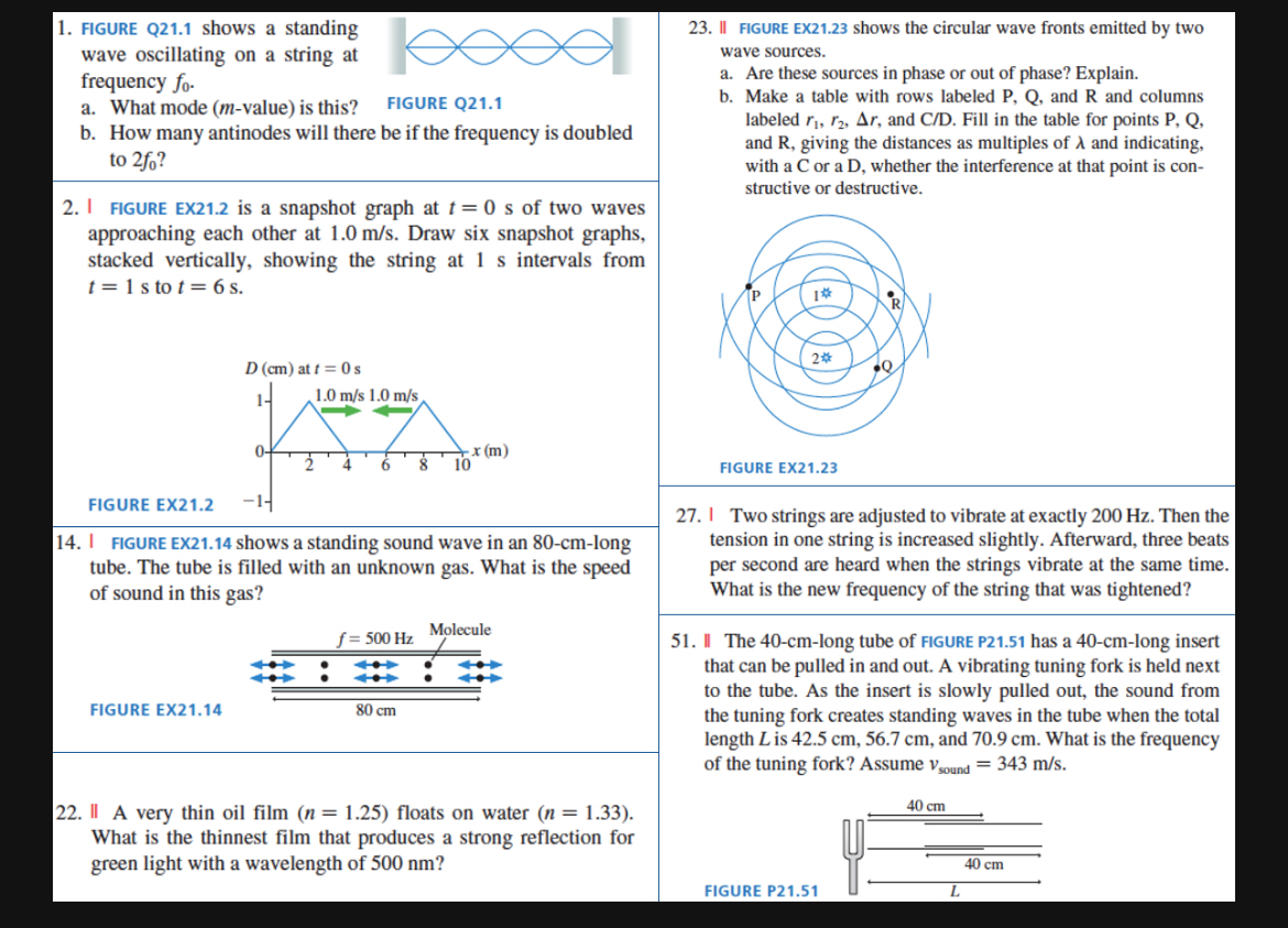 Solved FIGURE Q21.1 ﻿shows a standing wave oscillating on a | Chegg.com