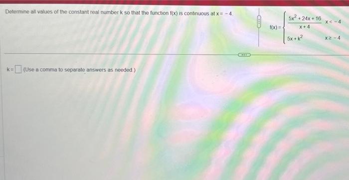 Solved Determine all values of the constant real number k so | Chegg.com