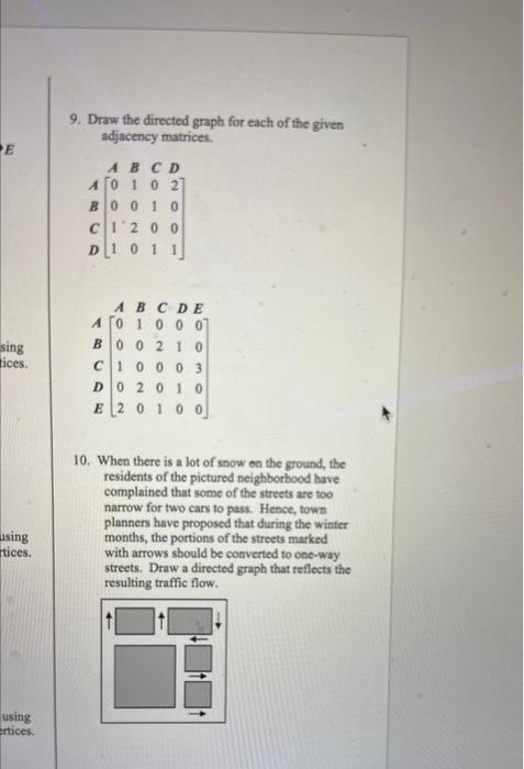 Solved 9. Draw the directed graph for each of the given | Chegg.com