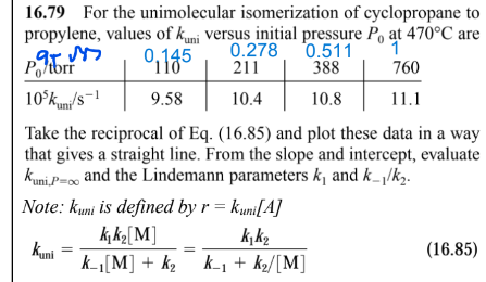 Solved 16.79 ﻿For the unimolecular isomerization of | Chegg.com