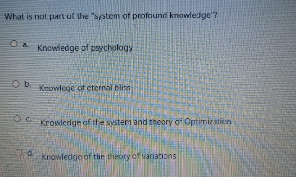 Solved What is not part of the "system of profound | Chegg.com