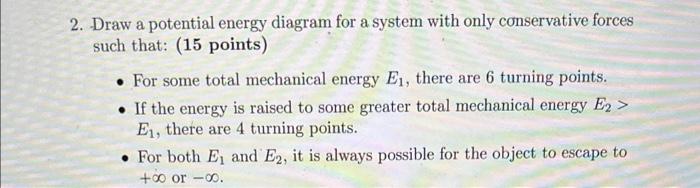 Solved Draw a potential energy diagram for a system with | Chegg.com