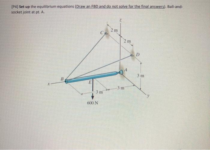 Solved set up the equilibrium equations(Draw an FBD and do | Chegg.com