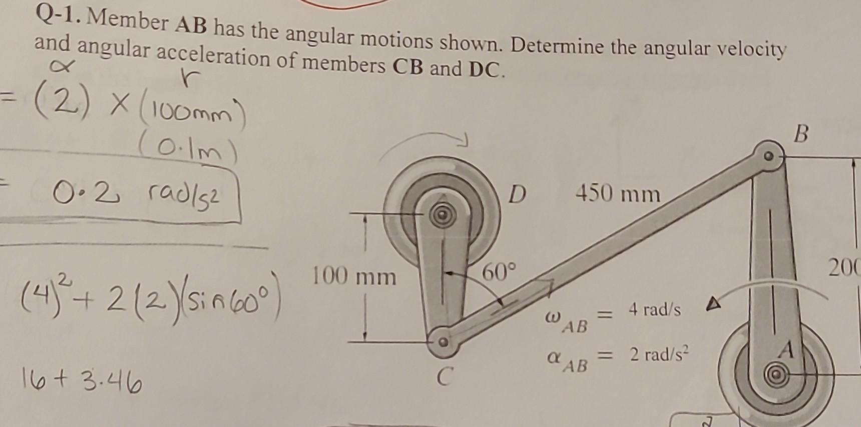 Solved Q-1. Member AB has the angular motions shown. | Chegg.com
