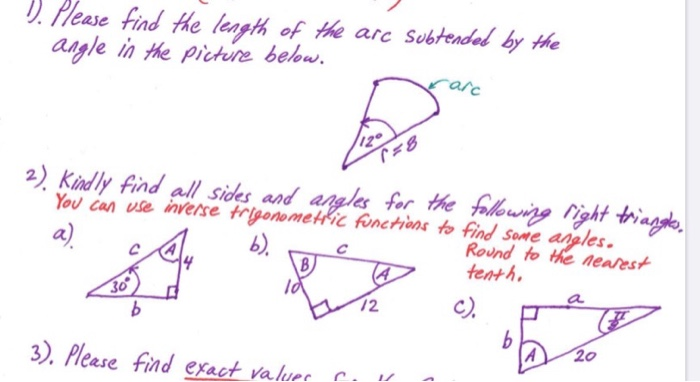 Solved D. Please find the length of the arc Subtended by the | Chegg.com
