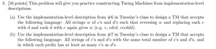 3. [16 points] This problem will give you practice | Chegg.com