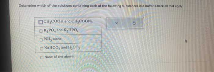 Solved Determine which of the solutions containing each of | Chegg.com