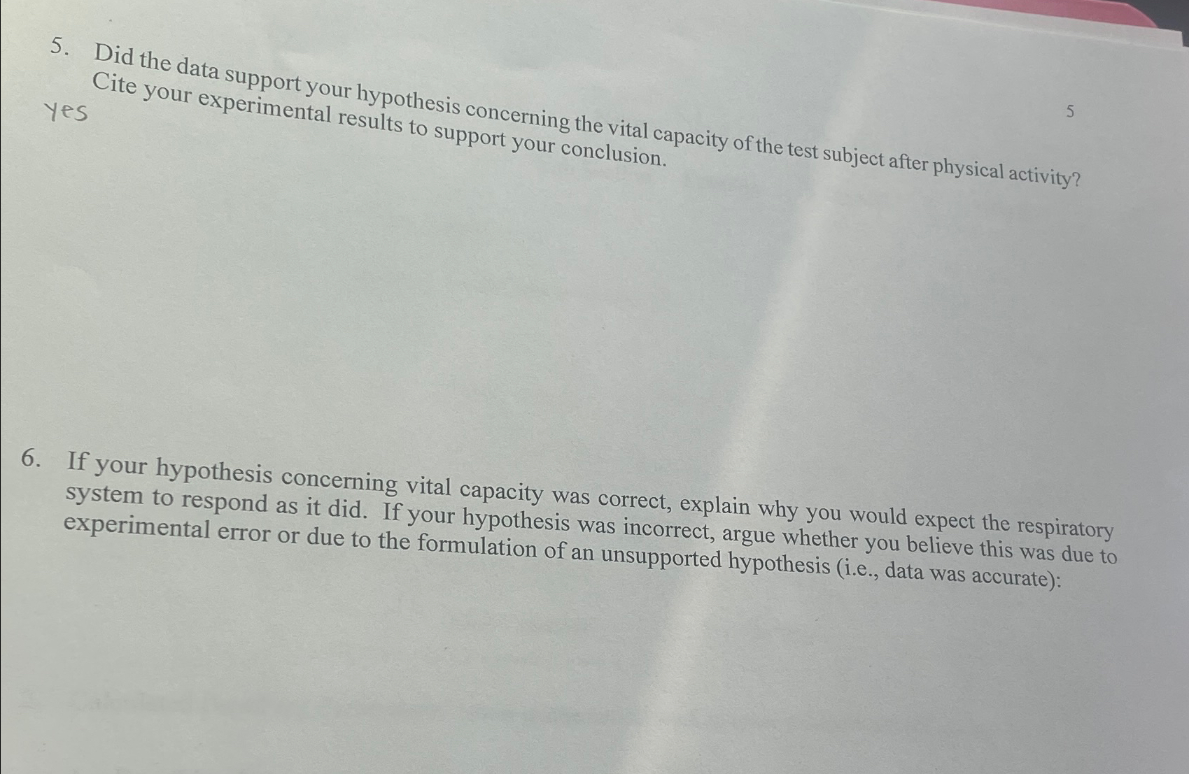Solved Did the data support your hypothesis concerning the | Chegg.com