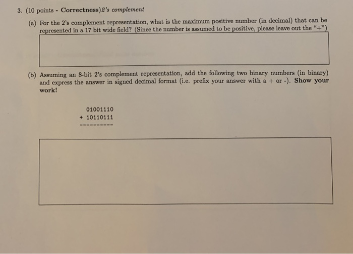 Solved 3. (10 points - Correctness)'s complement (a) For the | Chegg.com