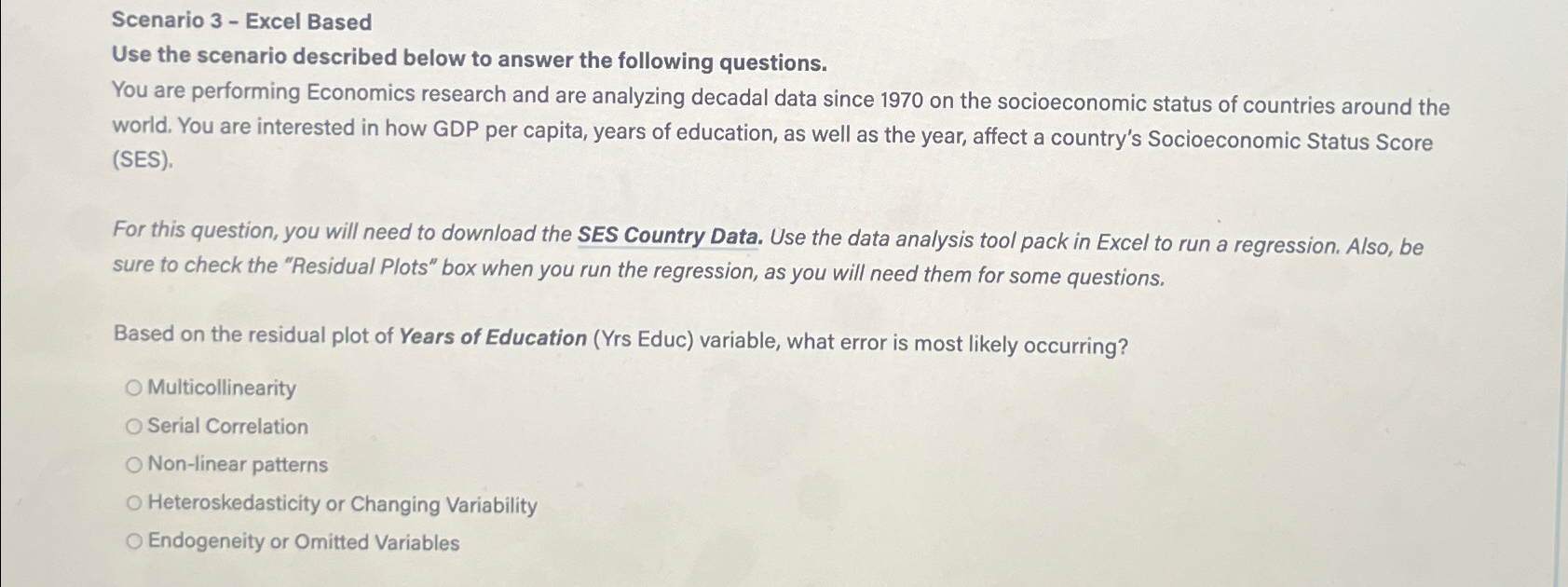Solved Scenario 3 - ﻿Excel BasedUse the scenario described | Chegg.com