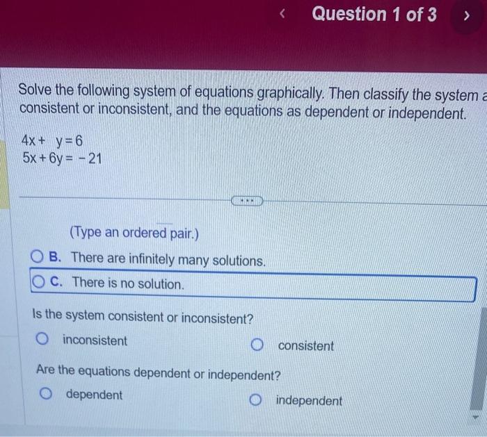 Solved First, classity the graph of the system as consistent | Chegg.com