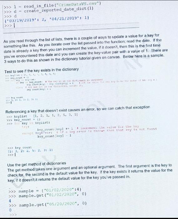 Solved - Use dictionaries - Previous skills in reading data | Chegg.com