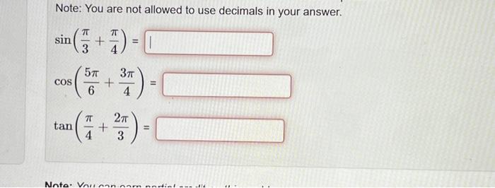 Solved Note: You are not allowed to use decimals in your | Chegg.com