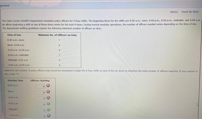The Clark County sheritfs Department schedules police | Chegg.com