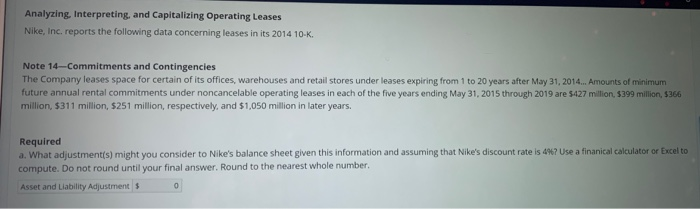 Analyzing. Interpreting and Capitalizing Operating | Chegg.com