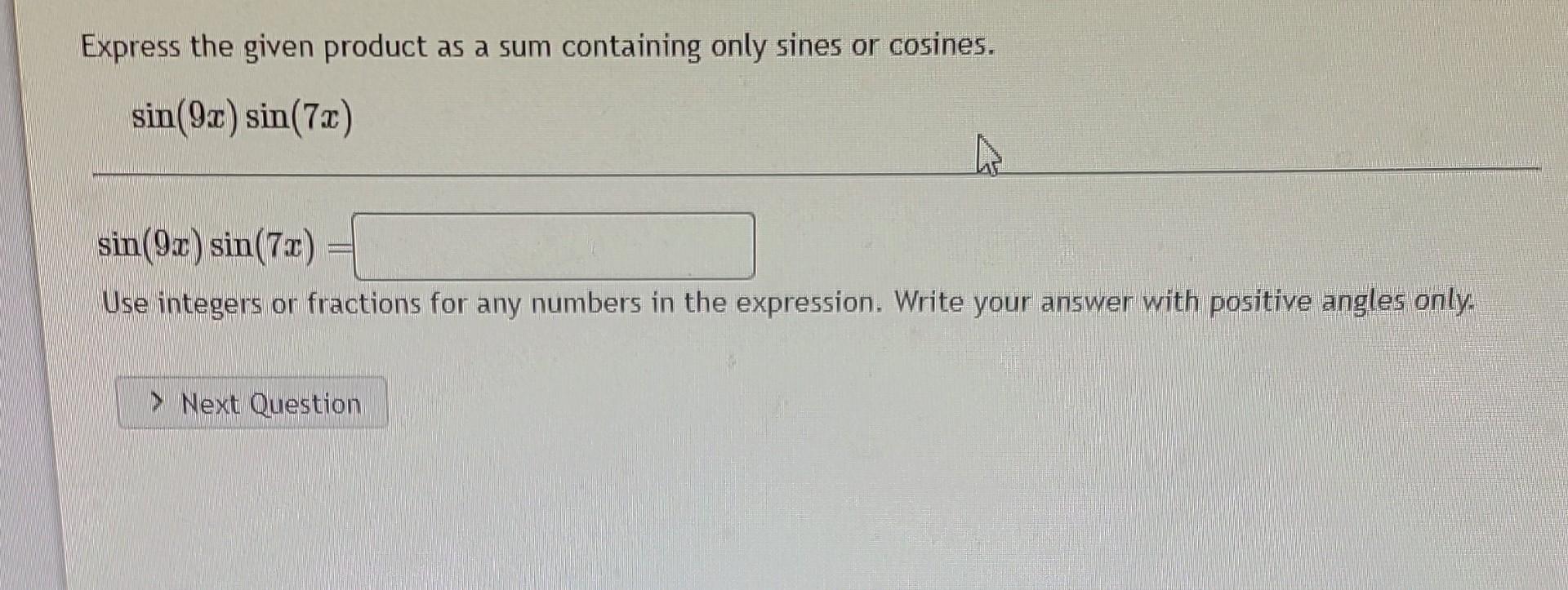 Solved Express the given product as a sum containing only | Chegg.com
