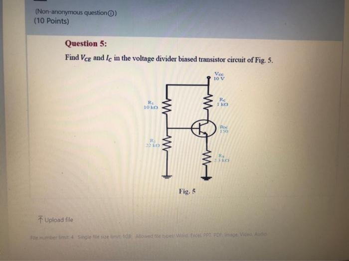 Solved (Non-anonymous question) (10 Points) Question 5: Find | Chegg.com