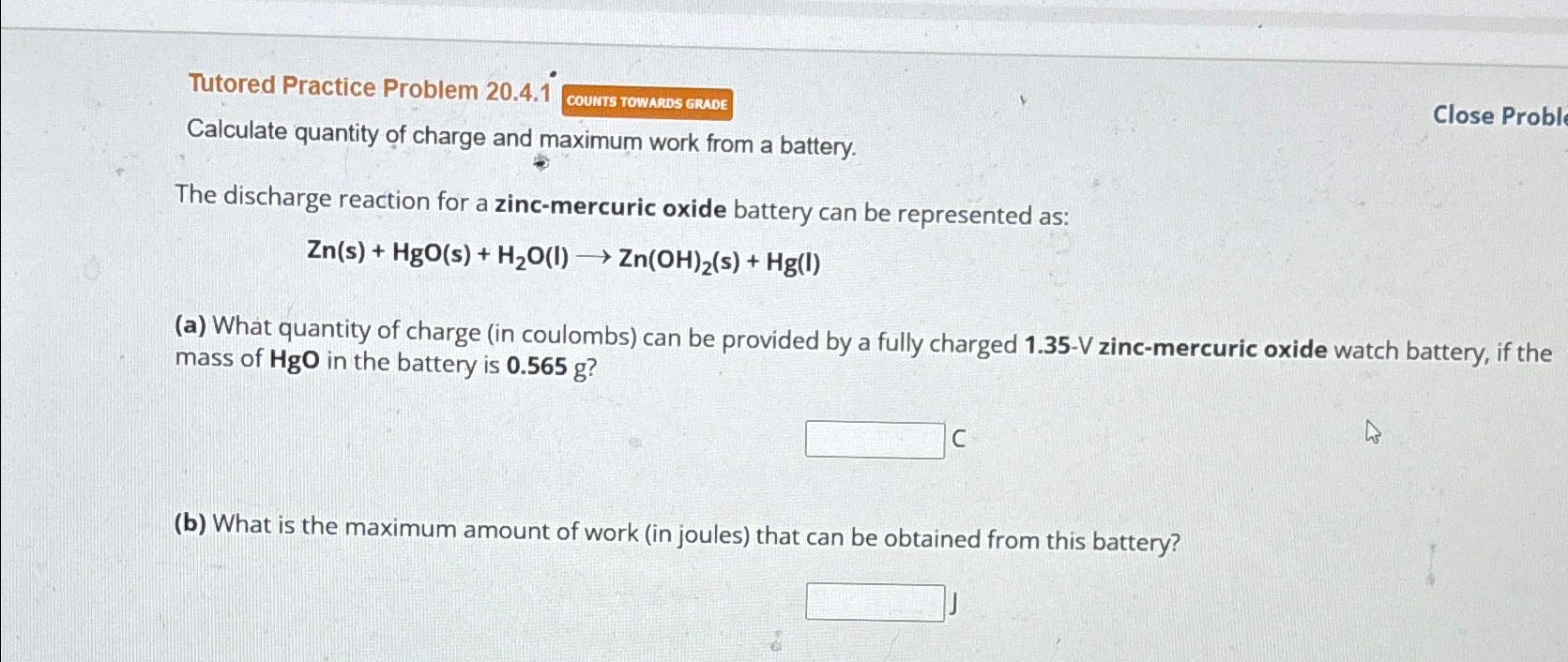 Solved Tutored Practice Problem 20.4.1Calculate quantity of | Chegg.com