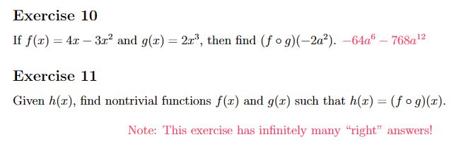 Solved Exercise 10If f(x)=4x-3x2 ﻿and g(x)=2x3, ﻿then find | Chegg.com