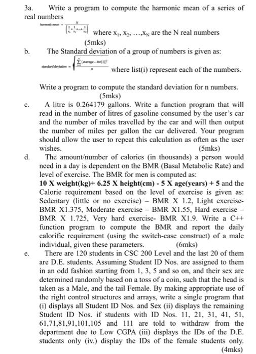 Solved 3a. ddv c. Write a program to compute the harmonic | Chegg.com