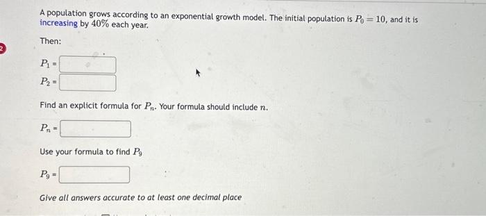 Solved A population grows according to an exponential growth | Chegg.com