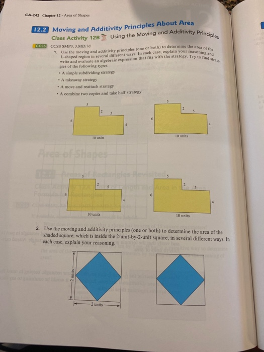 Solved 12.2 Moving and Additivity Principles About Area | Chegg.com