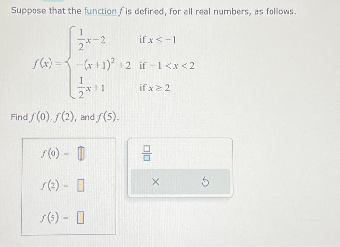 Solved Suppose that the function fis defined, for all real | Chegg.com