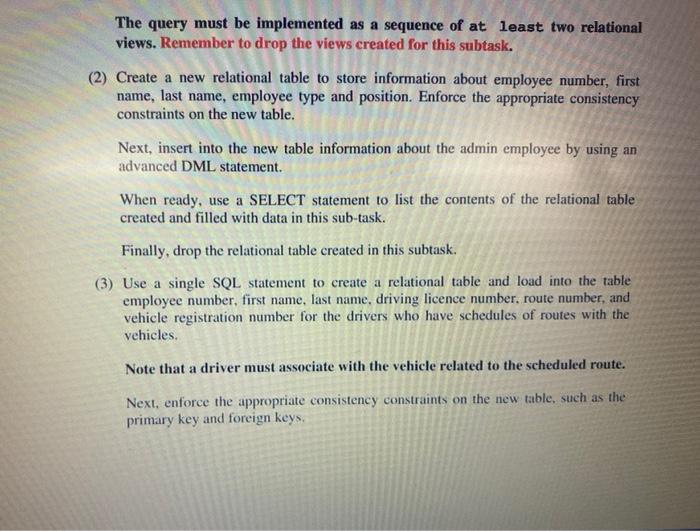 Solved 1 Implement The Following Query By Using At Least
