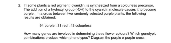 Solved 2. In some plants a red pigment, cyanidin, is | Chegg.com