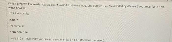 Solved Write a procram that reads integers userllun and | Chegg.com