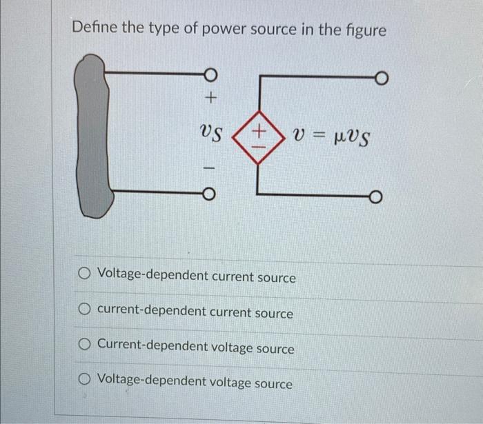 Solved Define the type of power source in the figure | Chegg.com
