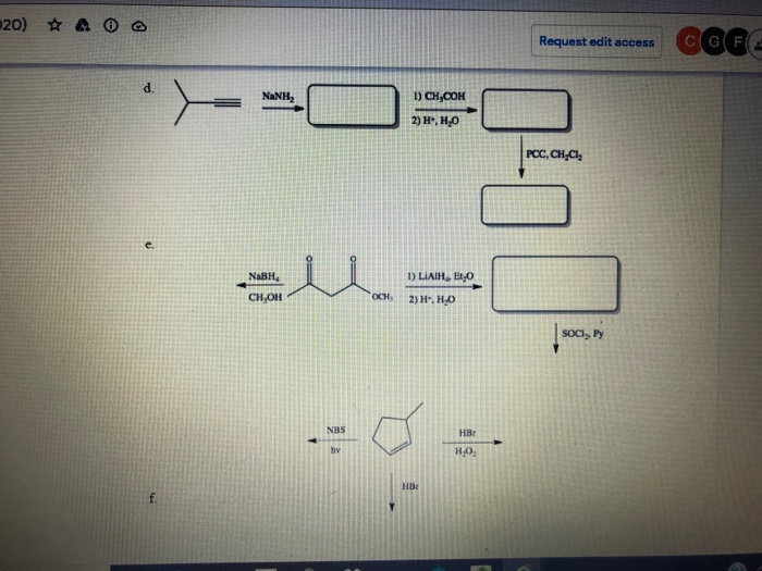 Solved 20) 0 Request edit access C( GF d. NaNH, I) CHOOH 2) | Chegg.com