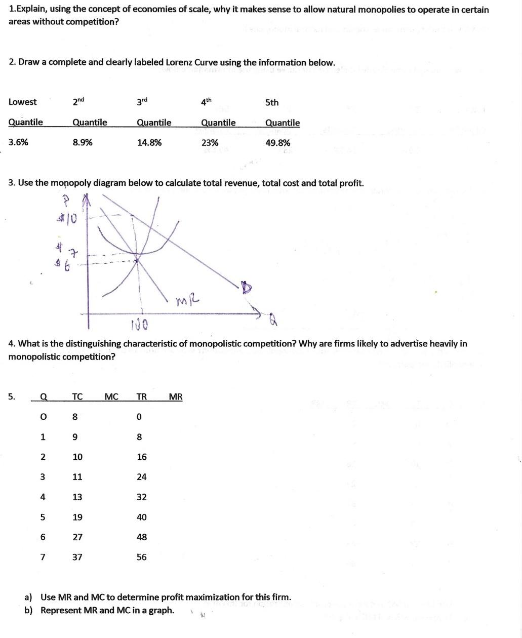Solved 1.Explain, using the concept of economies of scale, | Chegg.com