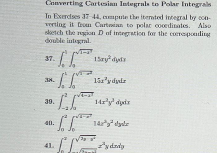Solved Converting Cartesian Integrals to Polar Integrals In | Chegg.com