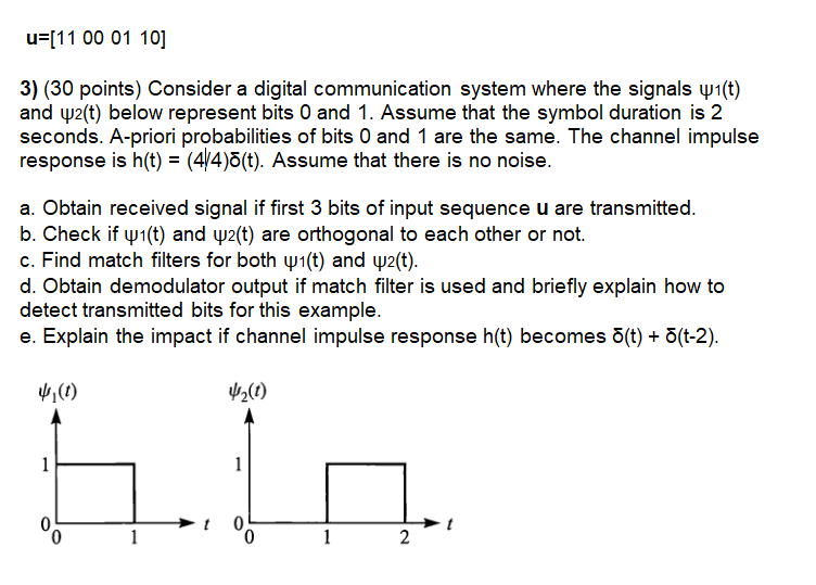 Solved u=[11000110](30 ﻿points) ﻿Consider a digital | Chegg.com