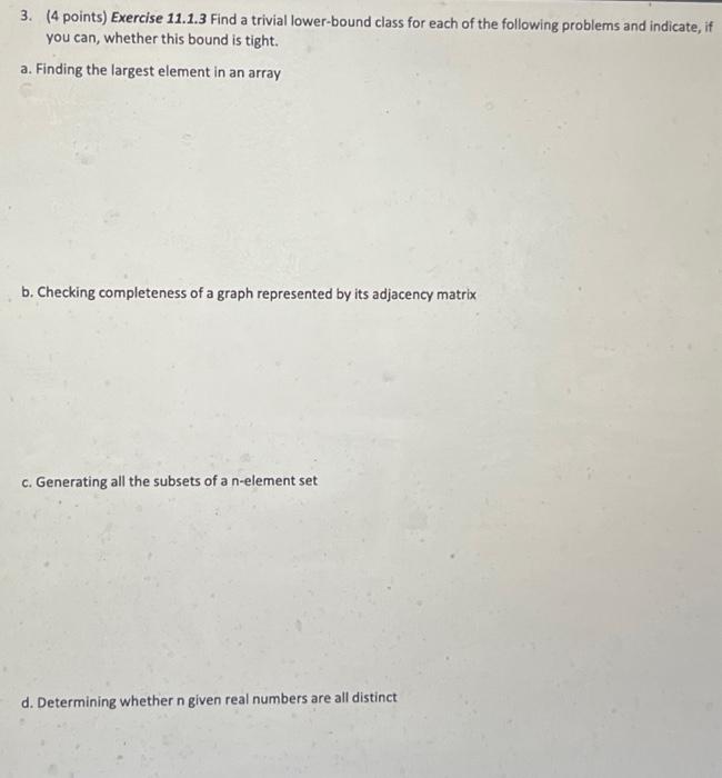 Solved 3. (4 points) Exercise 11.1.3 Find a trivial | Chegg.com