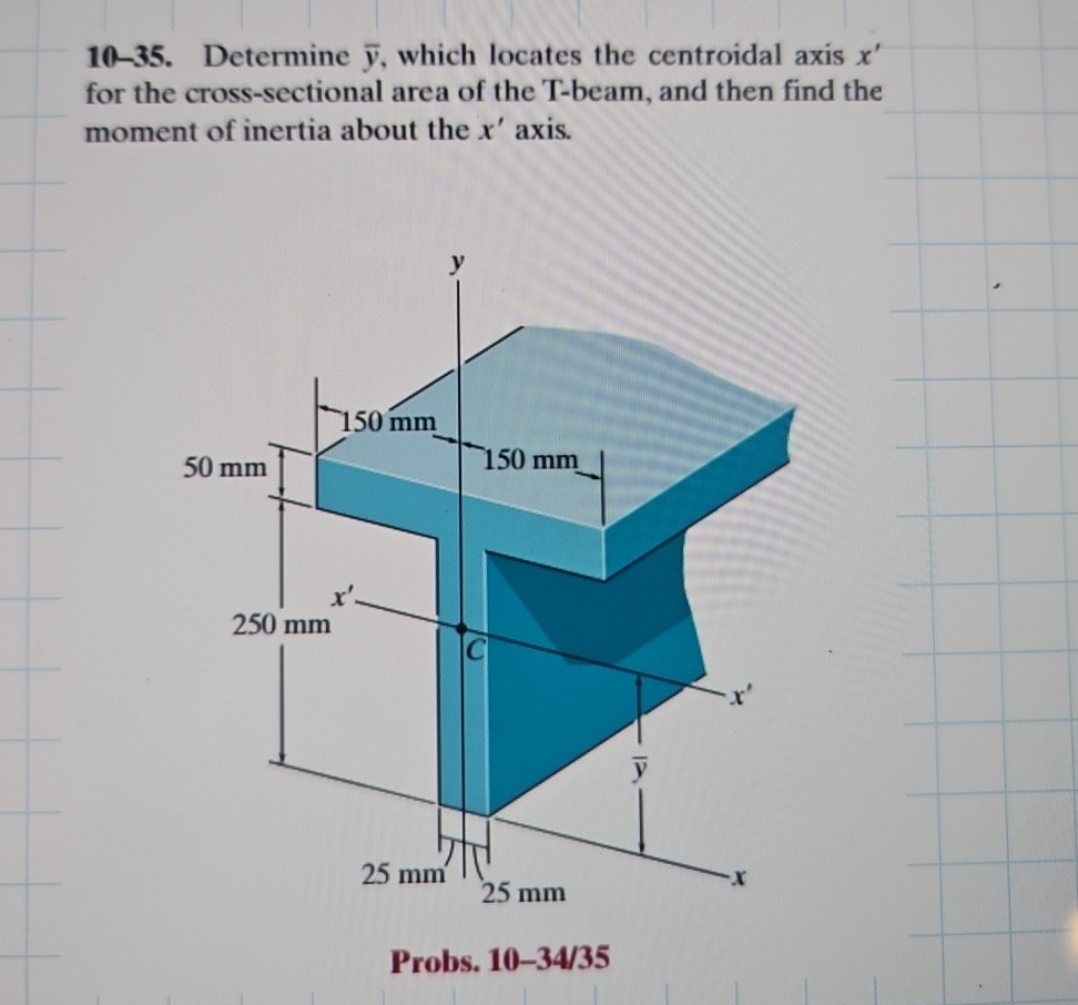 Solved 10-35. ﻿Determine ?bar (y), ﻿which locates the | Chegg.com