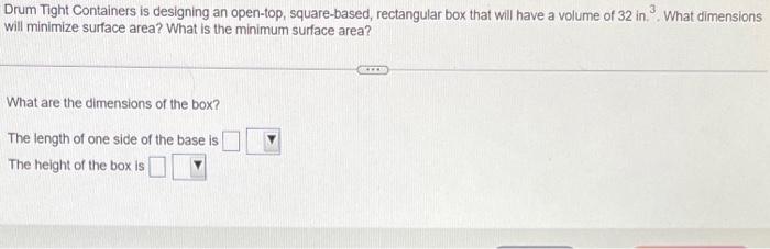 Solved Drum Tight Containers is designing an open-top, | Chegg.com