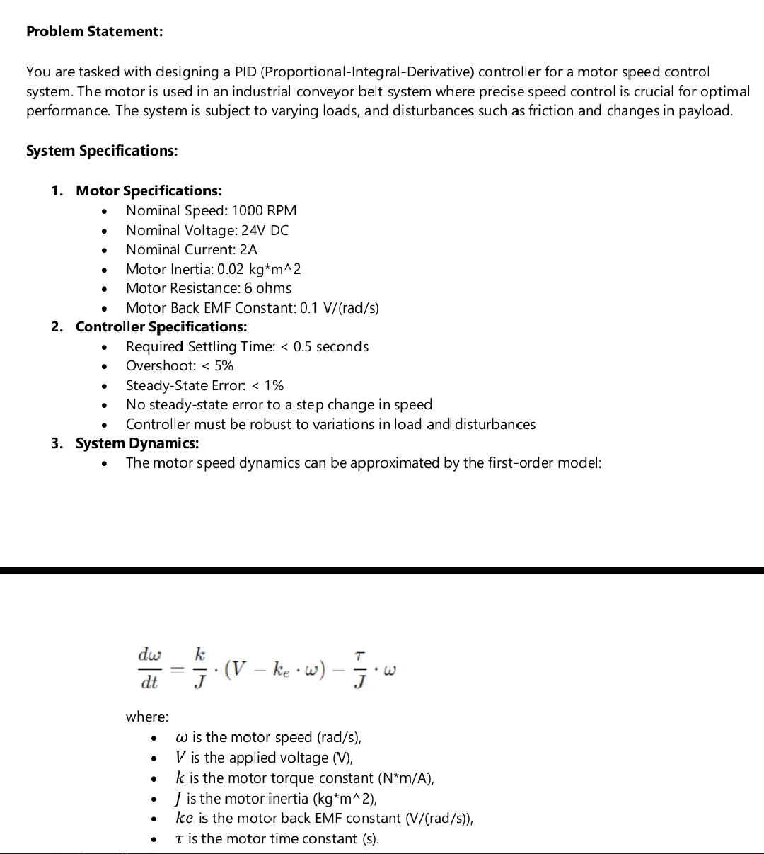 Solved Problem Statement:You are tasked with designing a PID | Chegg.com